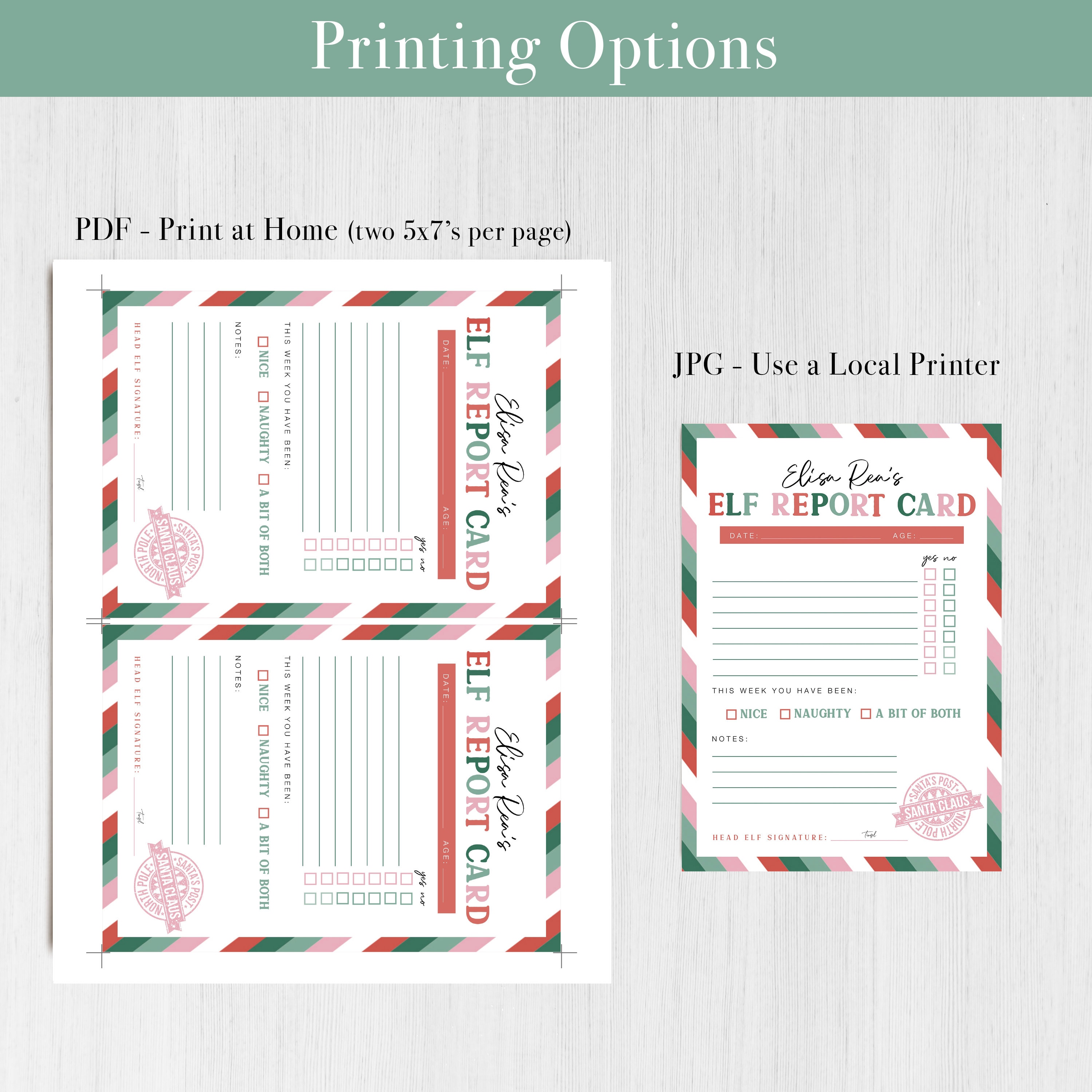 Editable Elf Report Card Santa Approved Elf Report Instant - Etsy