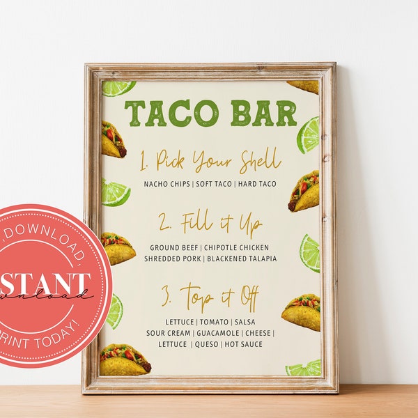 Taco Bar Sign - Etsy
