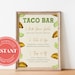 Editable Taco Bar Sign Instant Download Taco and Tequila - Etsy