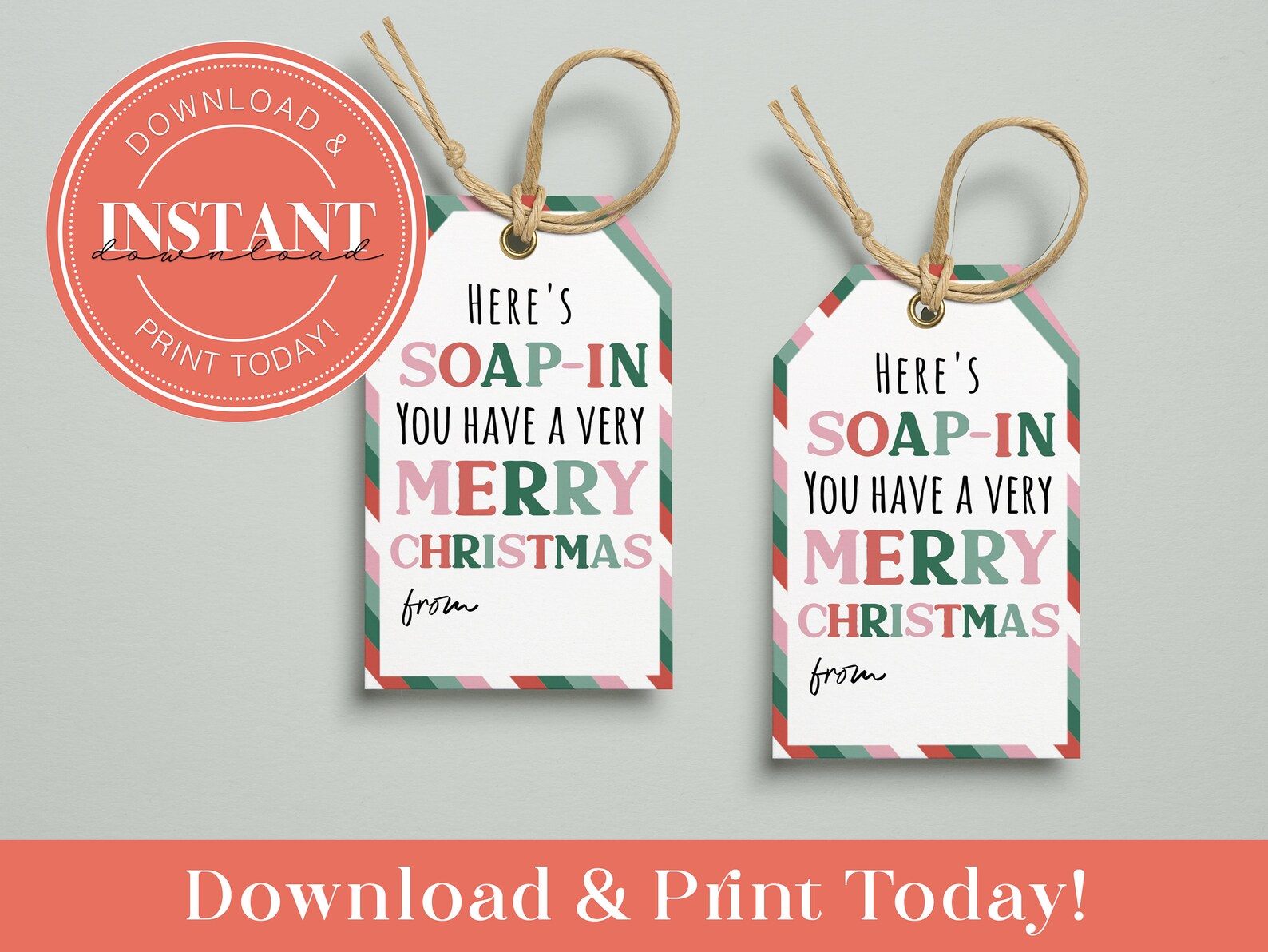 Holiday Teacher Printable Gift Tag Red Soapin You Have a - Etsy