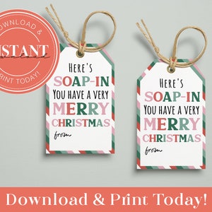 Holiday Teacher Printable Gift Tag Red Soapin You Have a Merry ...