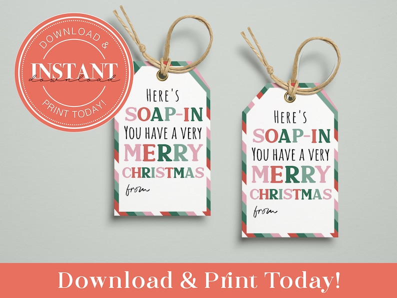Holiday Teacher Printable Gift Tag Red Soapin You Have a - Etsy