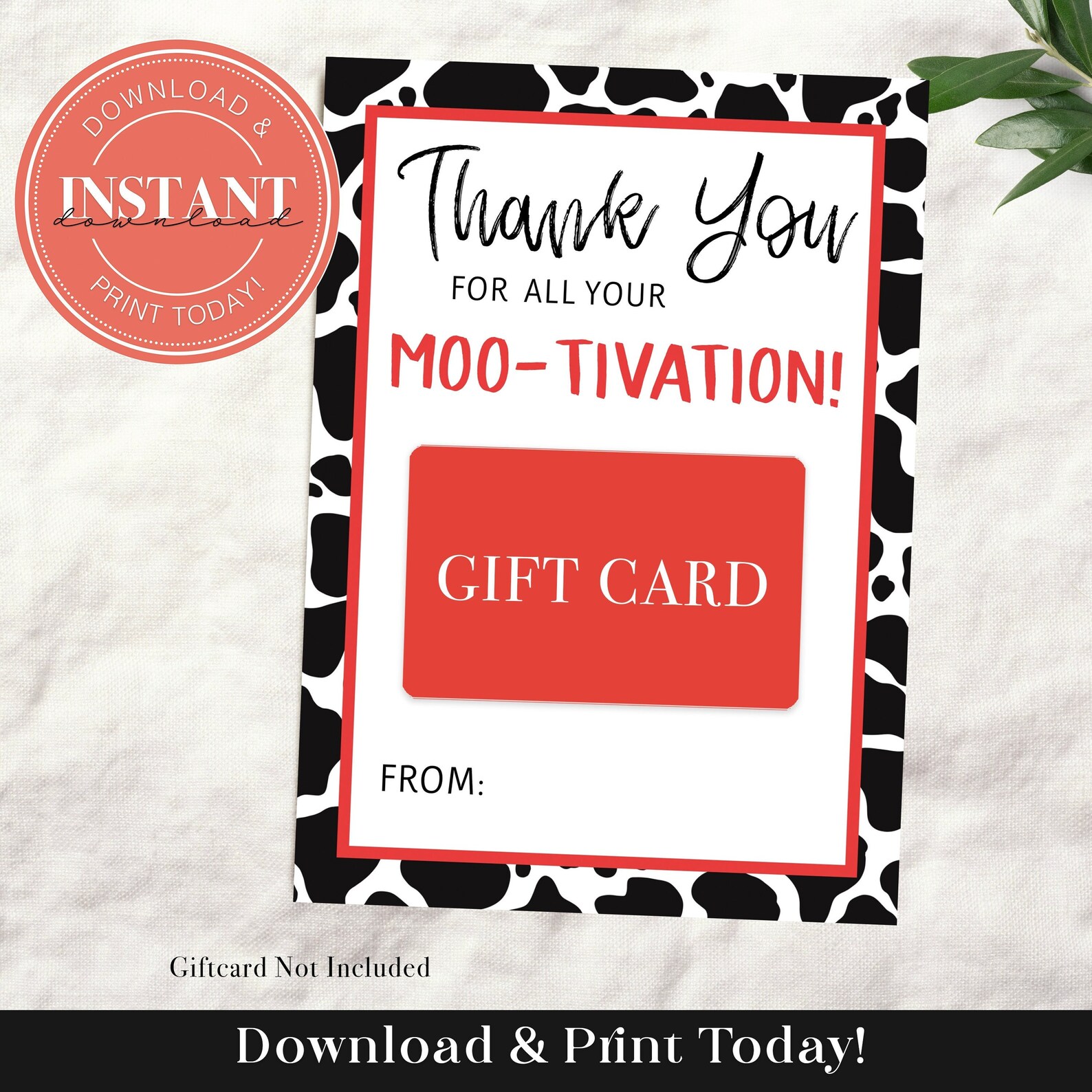 Printable Giftcard Card Idea | Printable Chicken Fast Food Teacher ...