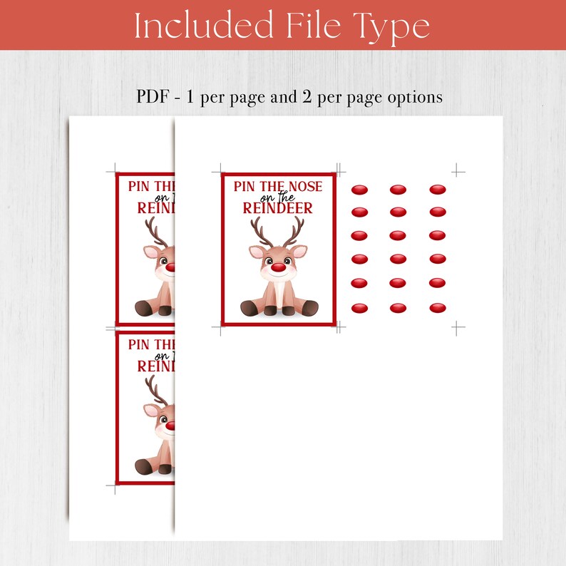 Printable Christmas Elf Game Pin the Nose on the Reindeer Easy Elf ...