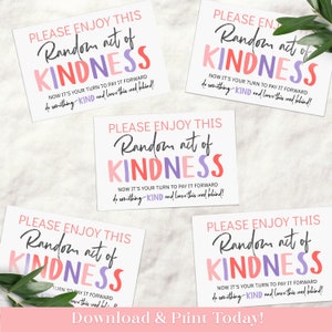 Random Act of Kindness Valentines Day Printable Card Instant Download ...