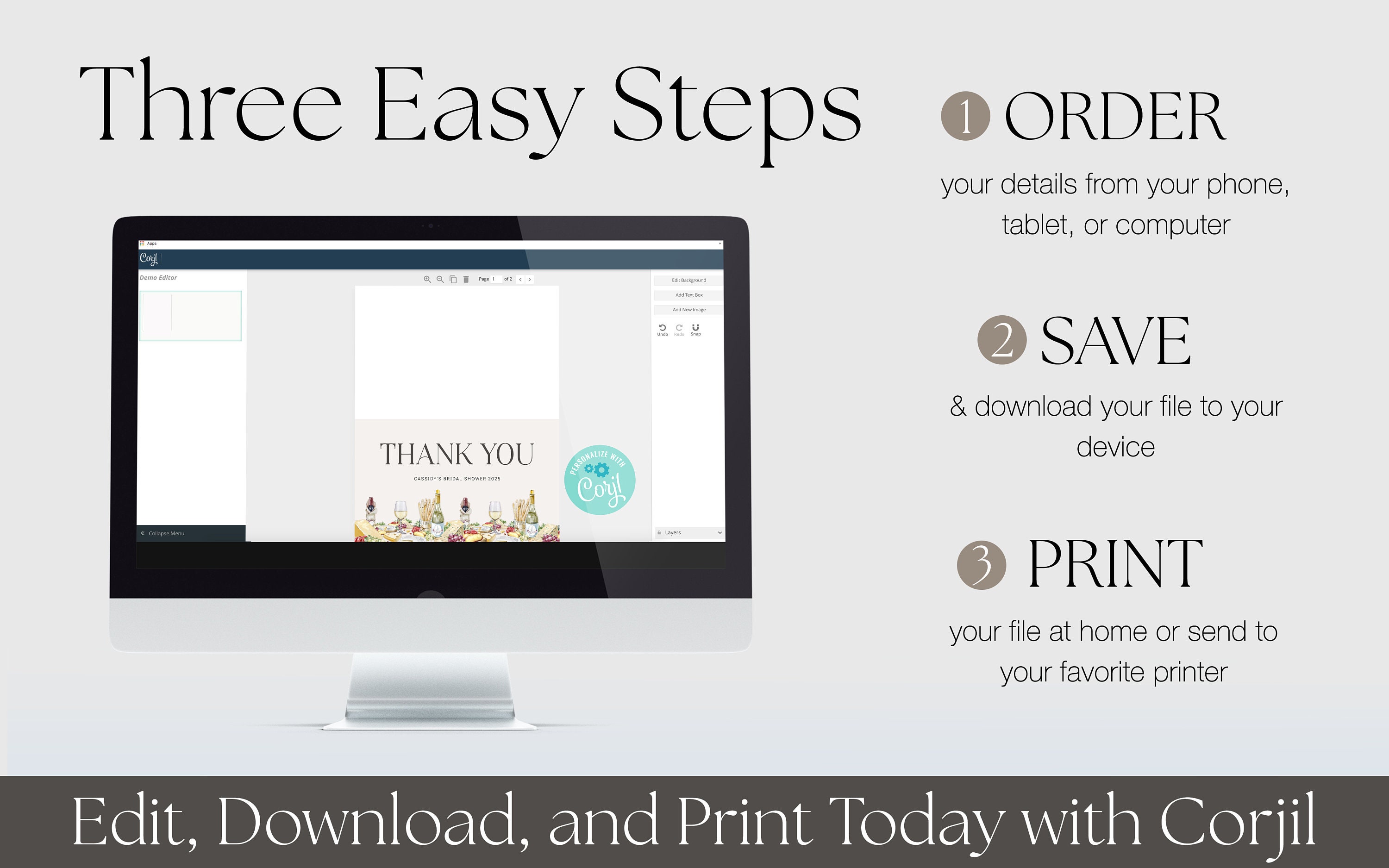 Printable Thank You Card Template Sips & Dips Charcuterie Label Wine ...