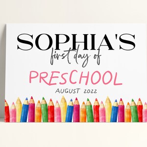 Editable First Day of School Sign | Back to School Poster Kindergarten ...
