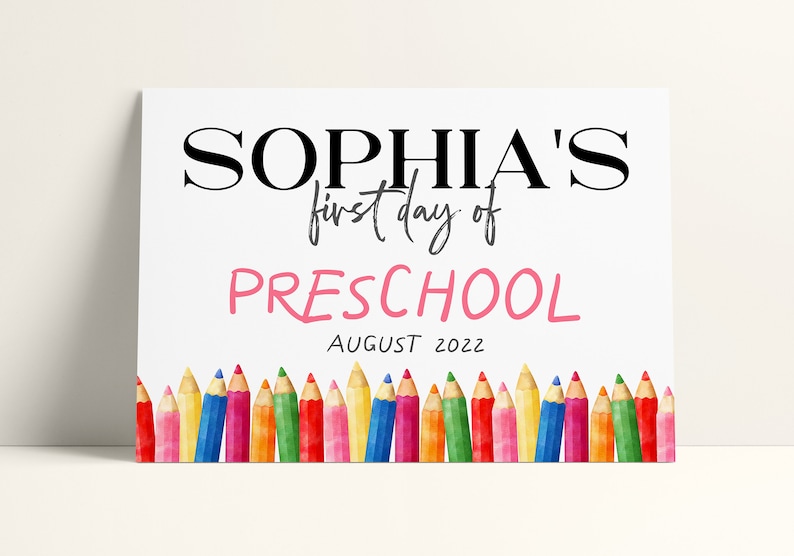 Editable First Day of School Sign | Back to School Poster Kindergarten ...