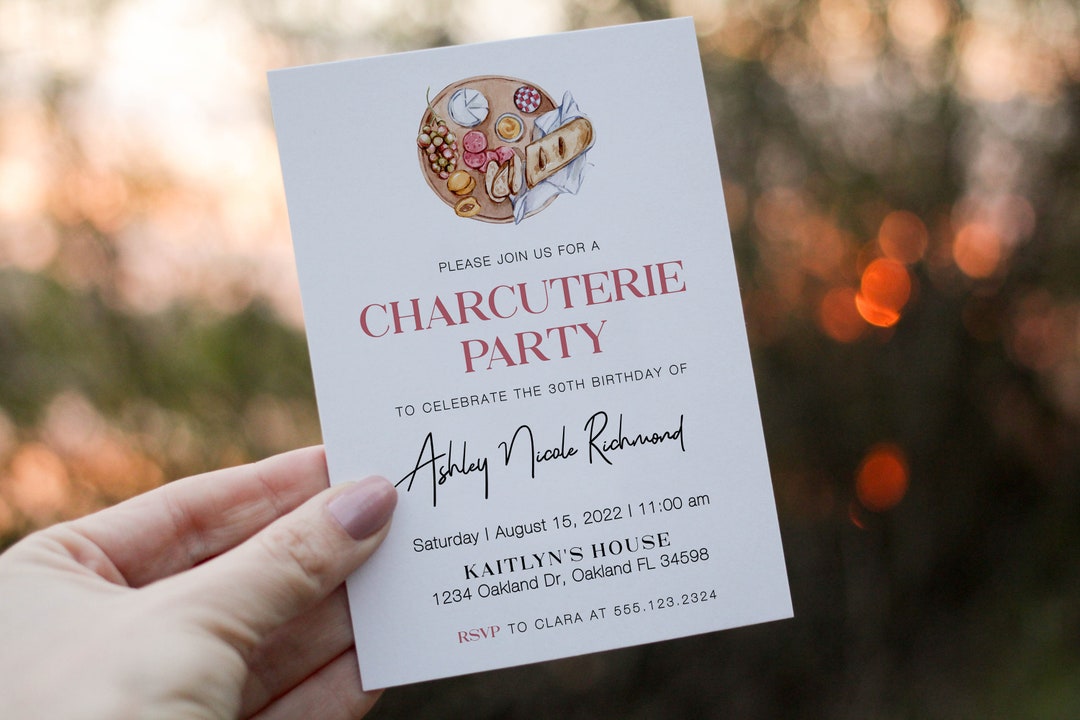 Editable Charcuterie Party DIY Invitation | Cheese Wine Board Girls ...