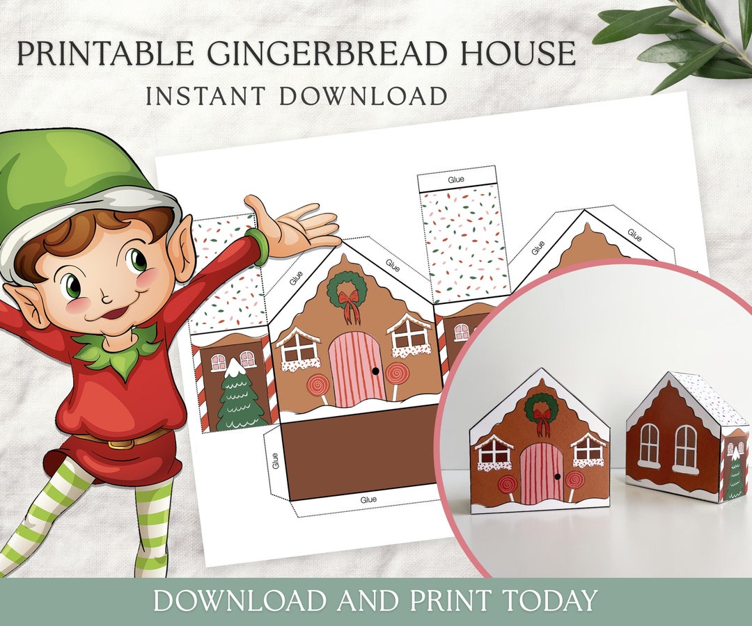 Printable Paper Gingerbread House Easy Affordable Christmas Elf Ideas ...