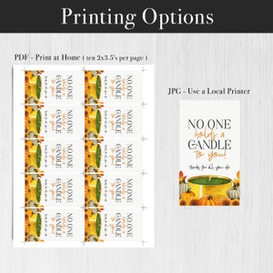 No One Holds a Candle to You Gift Tag Fall Candle Gift Friend Coworker ...