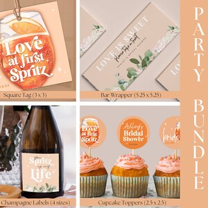 Editable FULL Party Bundle Aperol Spritz Orange Bridal Shower Template ...