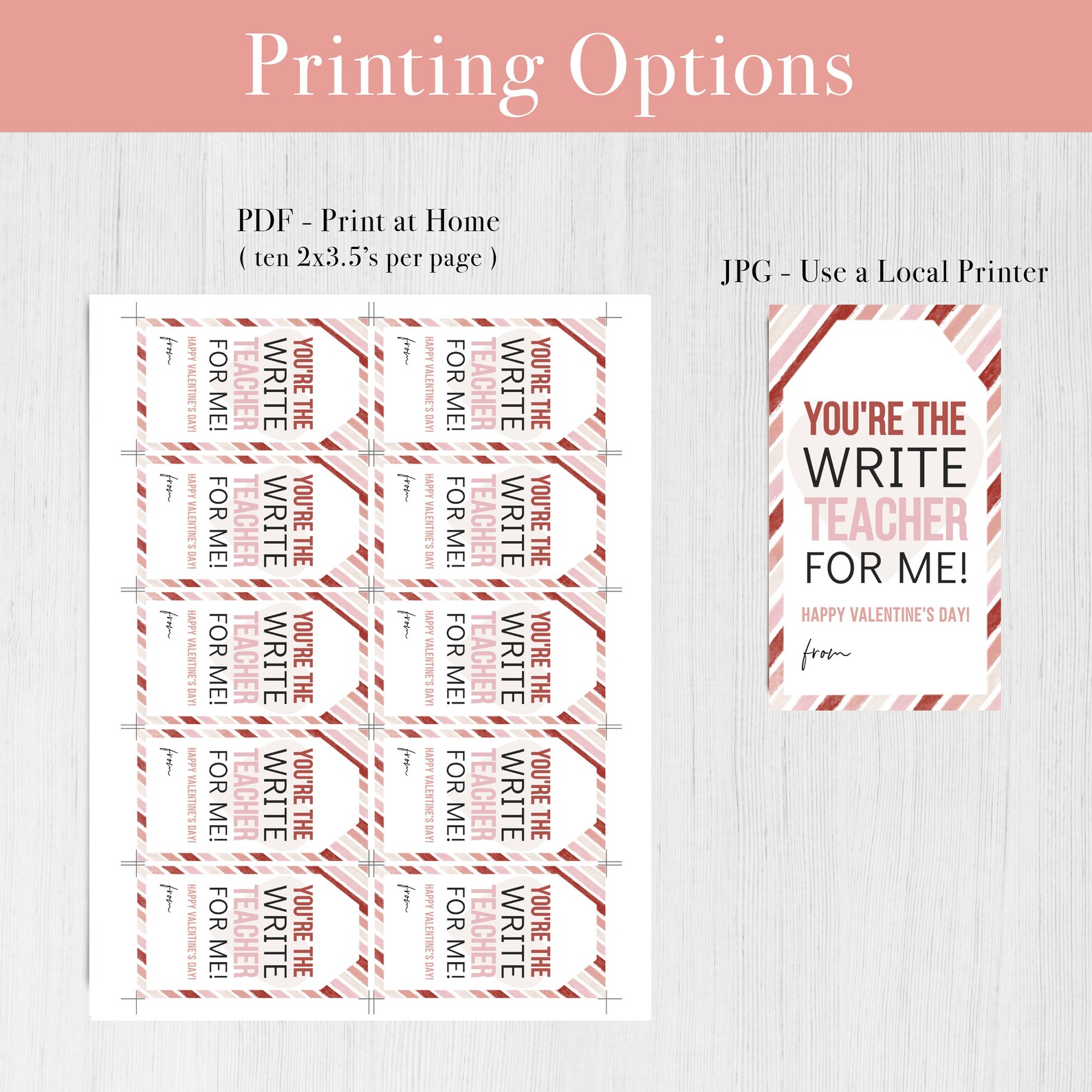You’re the Write Teacher for Me Vday Favor Tag | Non Candy Printable ...