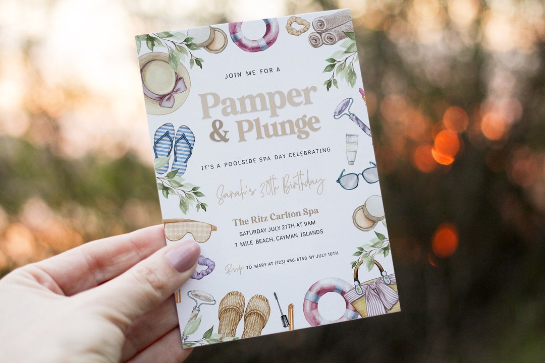 Editable Spa Day Invitation Template by the Pool Girls Day Bridal ...