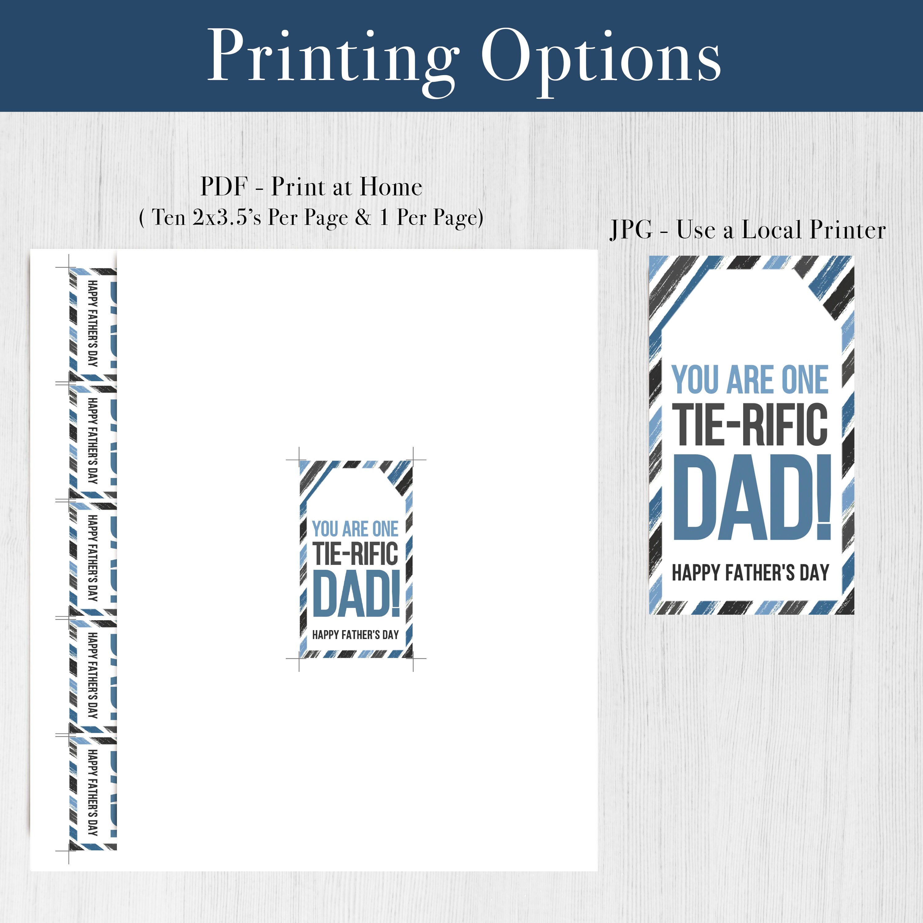 Printable You Are One Tie-rific Dad Father’s Day Favor Gift Tag ...