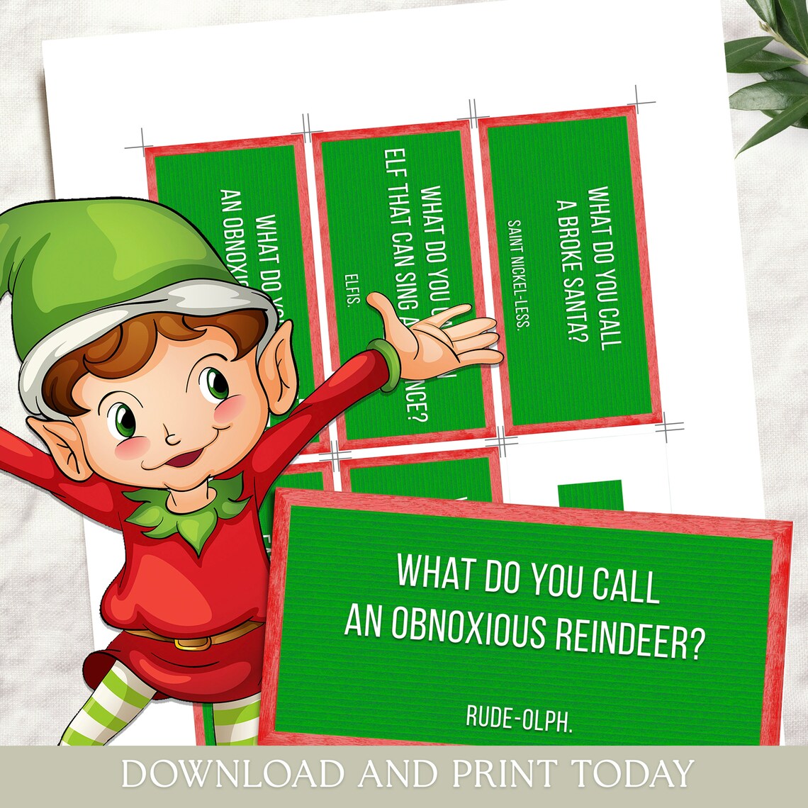 Printable Elf Letterboards Bundle Set of 5 Instant Download - Etsy