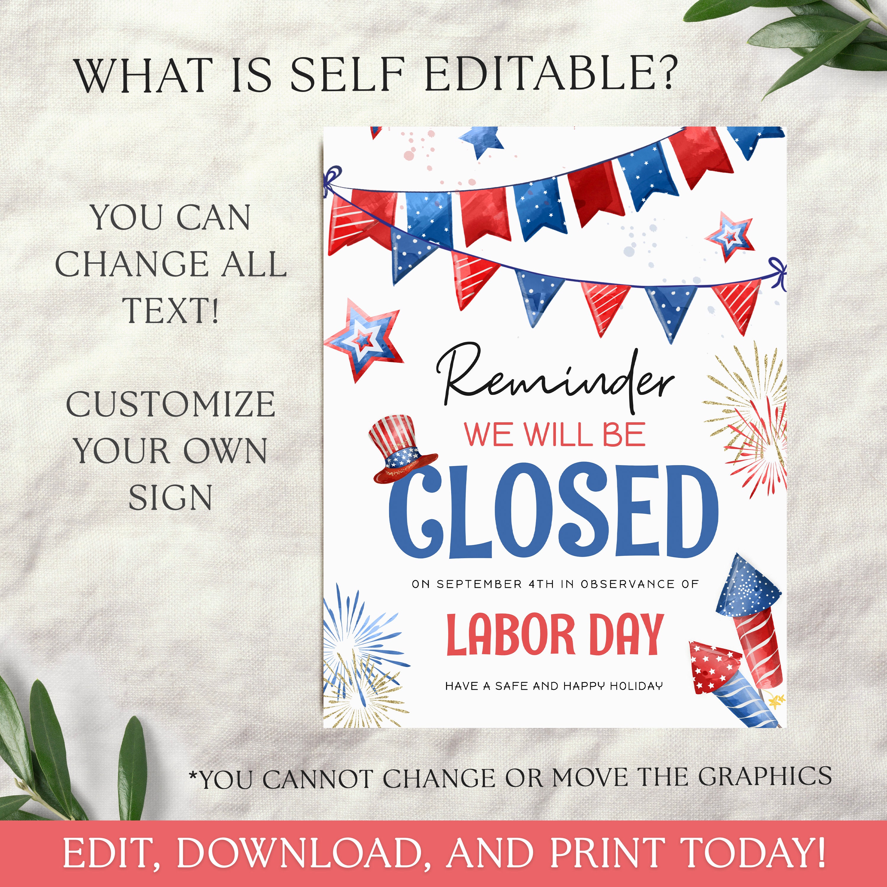 Office Will Be Closed Sign