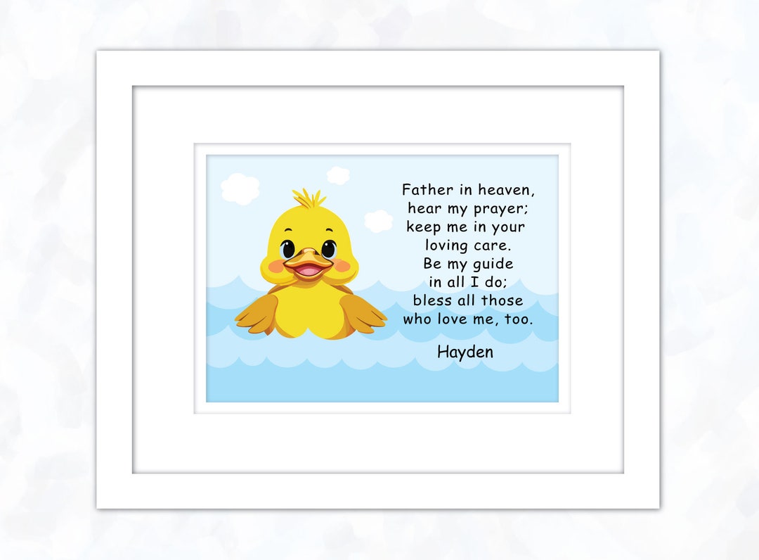 Bedtime Prayer Art Print, Hear My Prayer, Nursery Wall Decor, Nursery ...