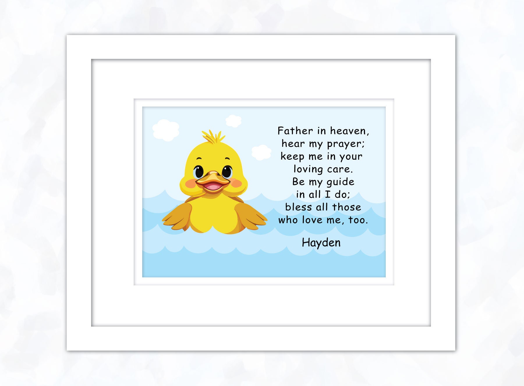 Bedtime Prayer Art Print, Hear My Prayer, Nursery Wall Decor, Nursery ...