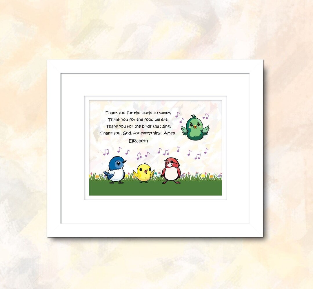 Bedtime Prayer Art Print, Birds That Sing, Nursery Wall Decor, Child's ...