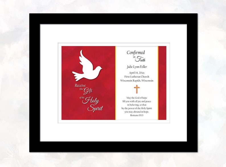 Personalized Confirmation Art Print – Dove and Verse - Etsy