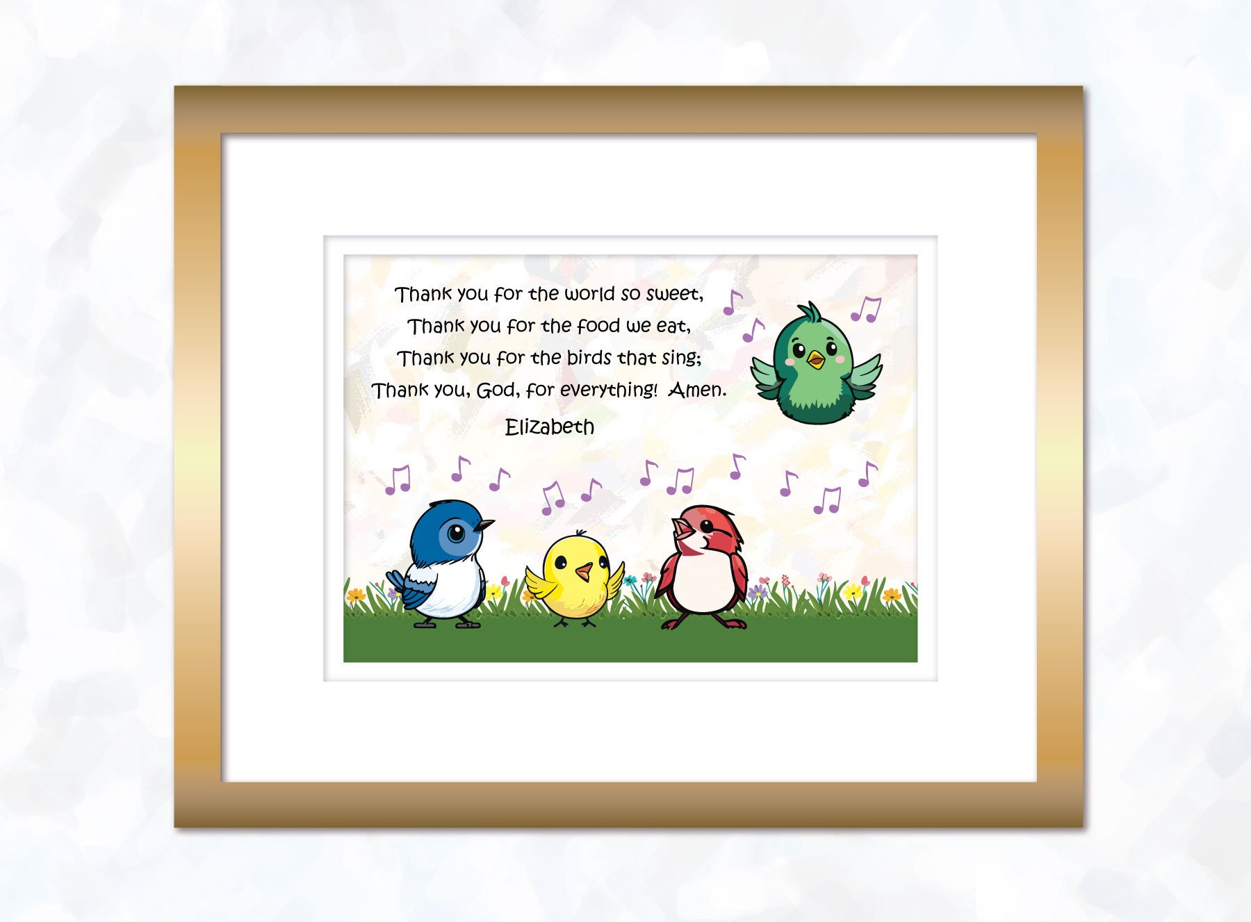 Bedtime Prayer Art Print, Birds That Sing, Nursery Wall Decor, Child's ...