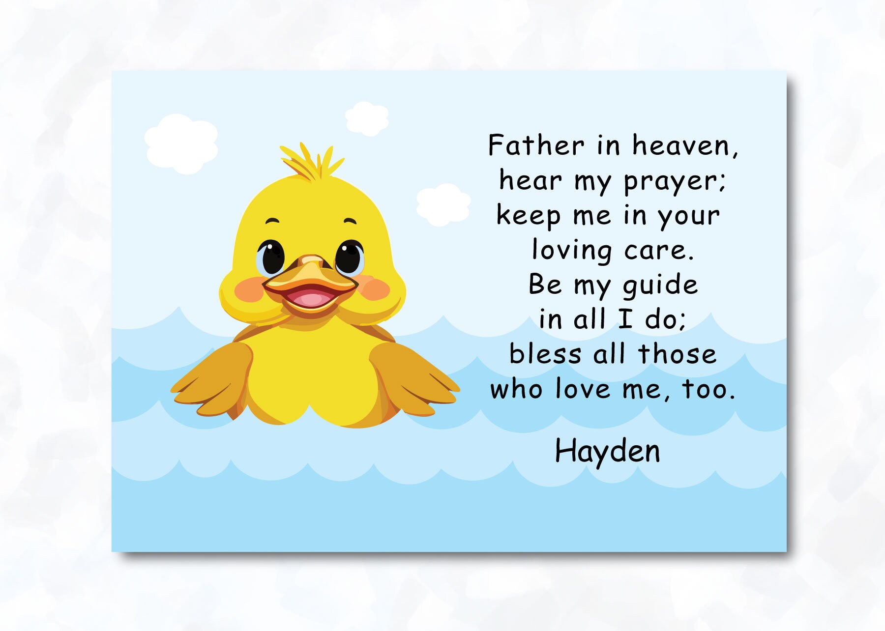 Bedtime Prayer Art Print, Hear My Prayer, Nursery Wall Decor, Nursery ...