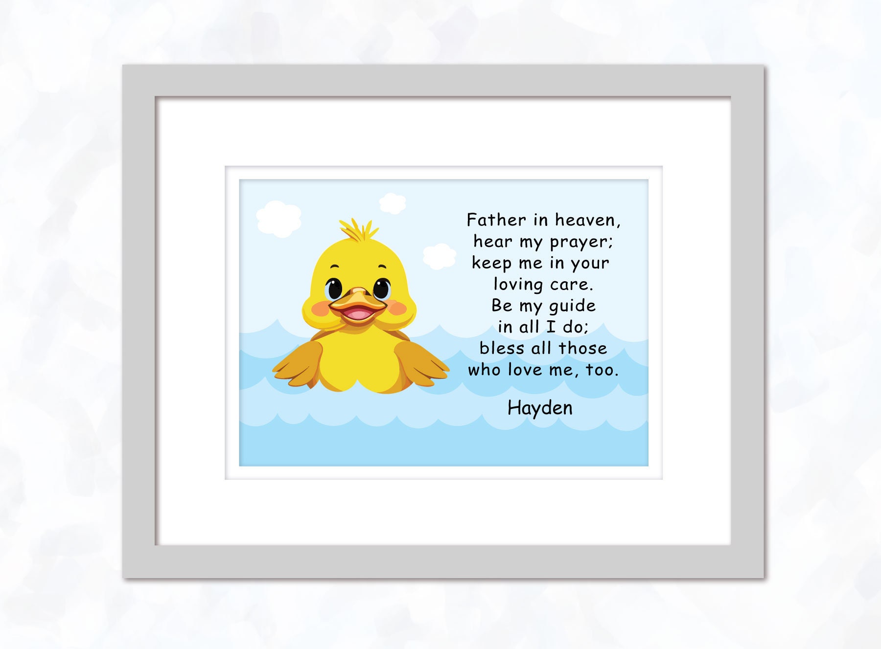 Bedtime Prayer Art Print, Hear My Prayer, Nursery Wall Decor, Nursery ...