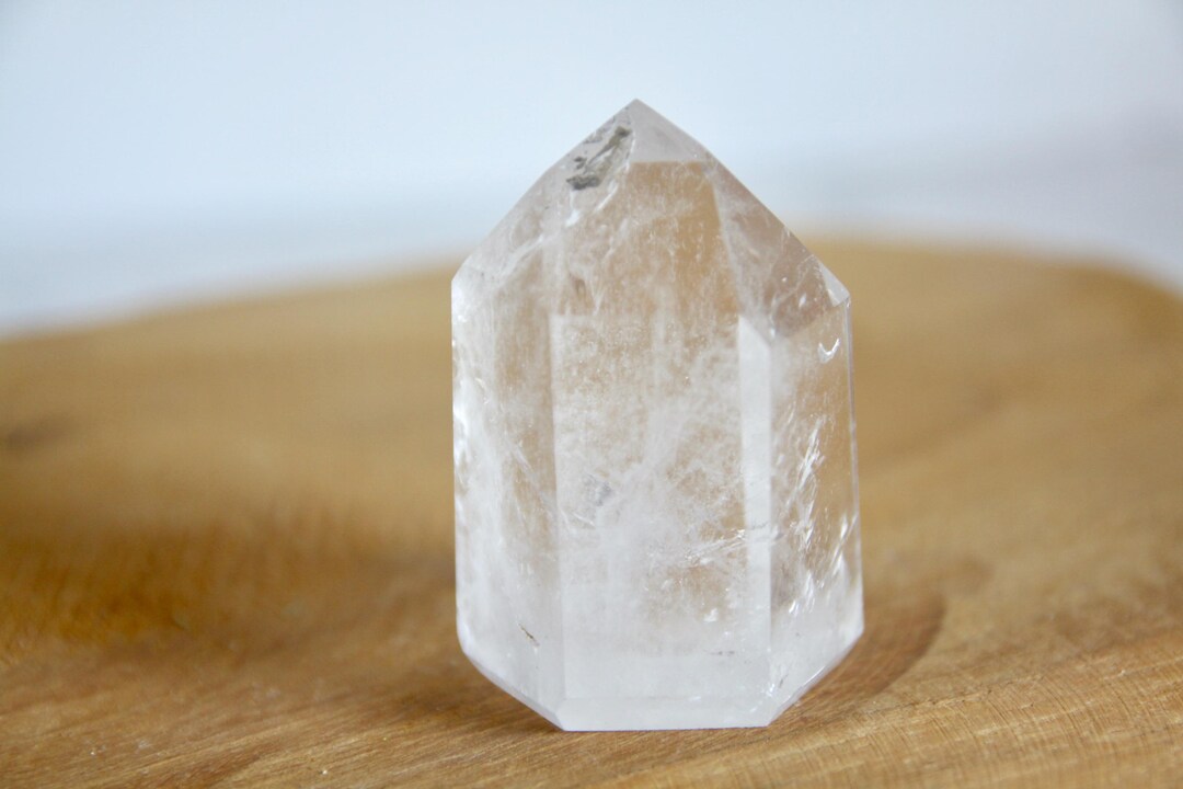 Polished Rock Crystal Point Energizing Rock Crystal Lithotherapy Prism ...