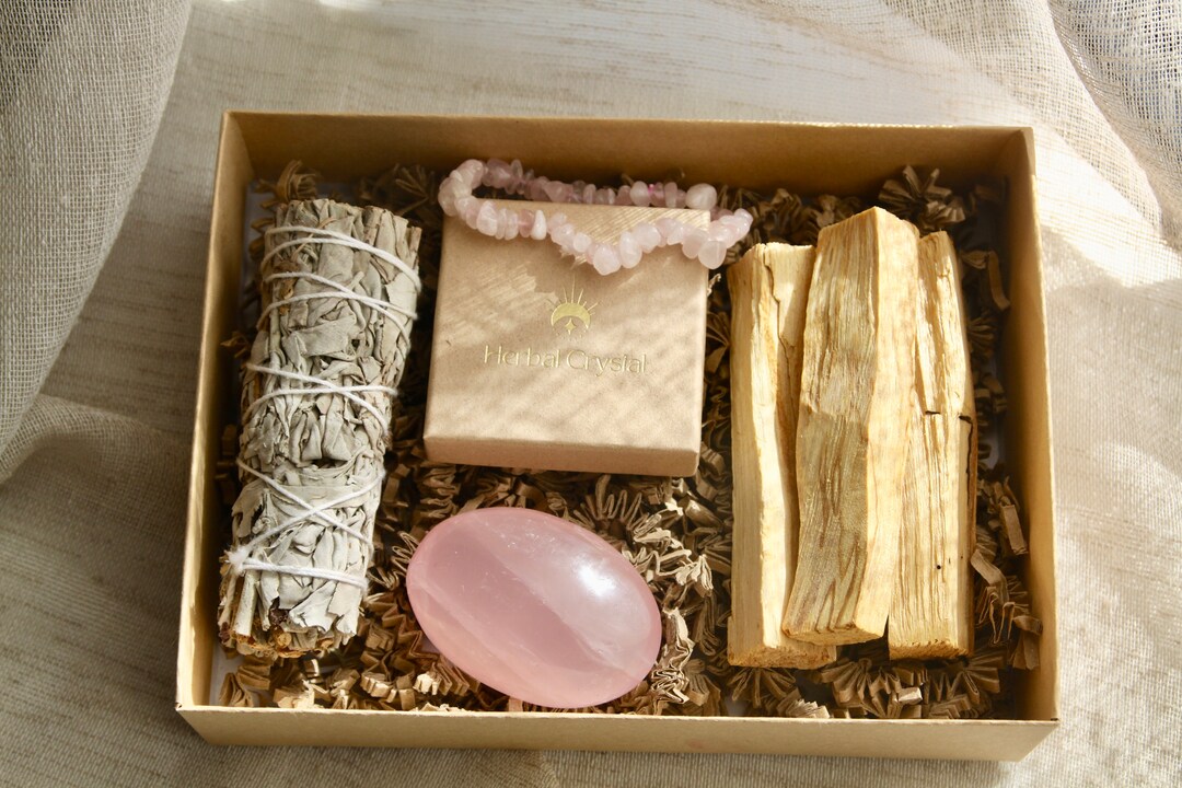 Kit Amour Et Quartz Rose Love Quartz Rose Box sauge Blanche - Etsy