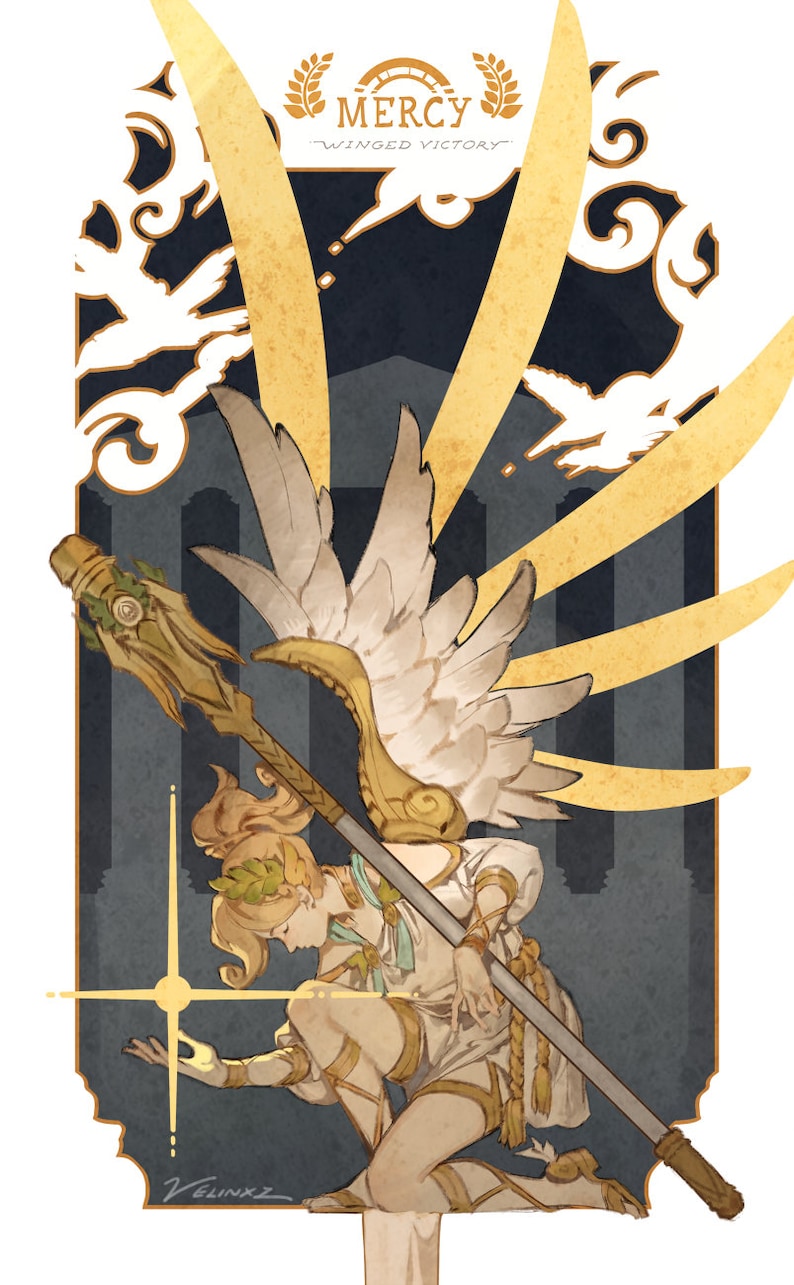 Overwatch - Mercy Foil Print - Etsy