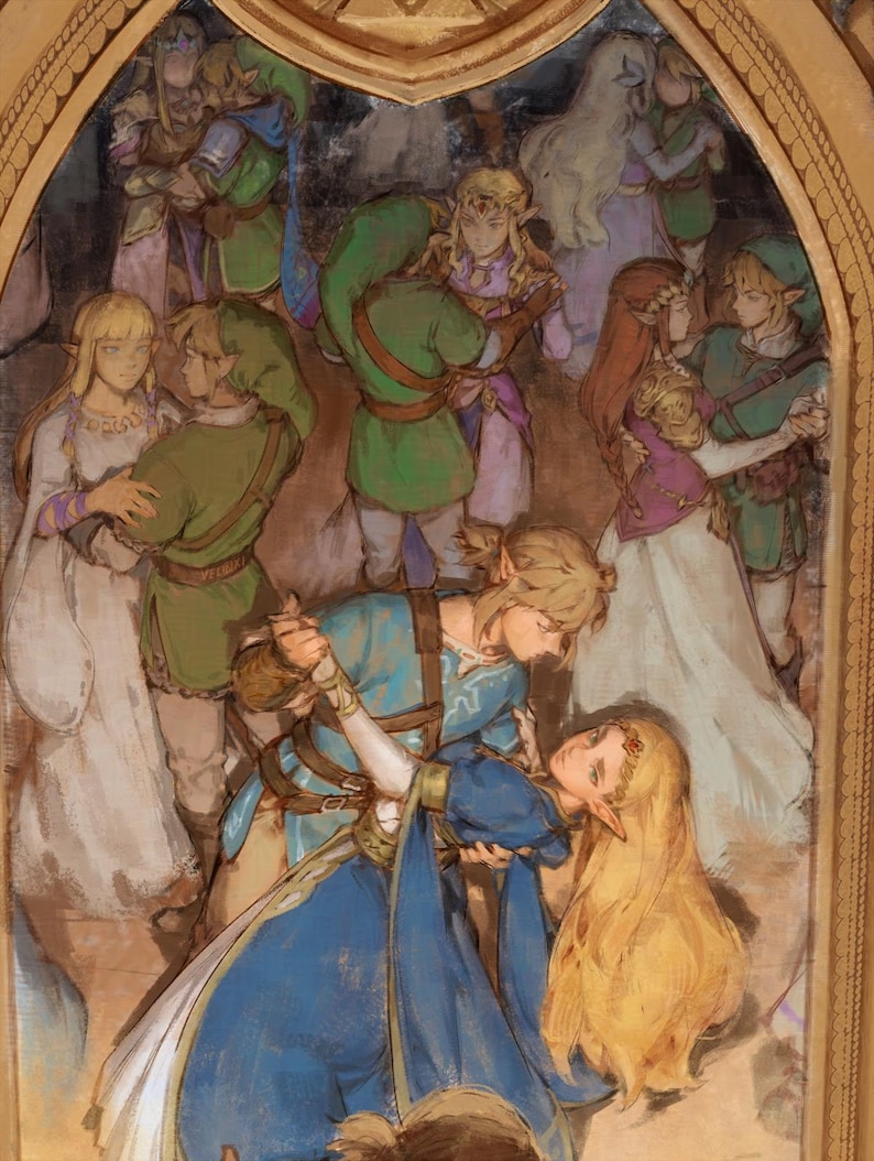Legend of Zelda - Link and Zelda Dance Art Print - Etsy