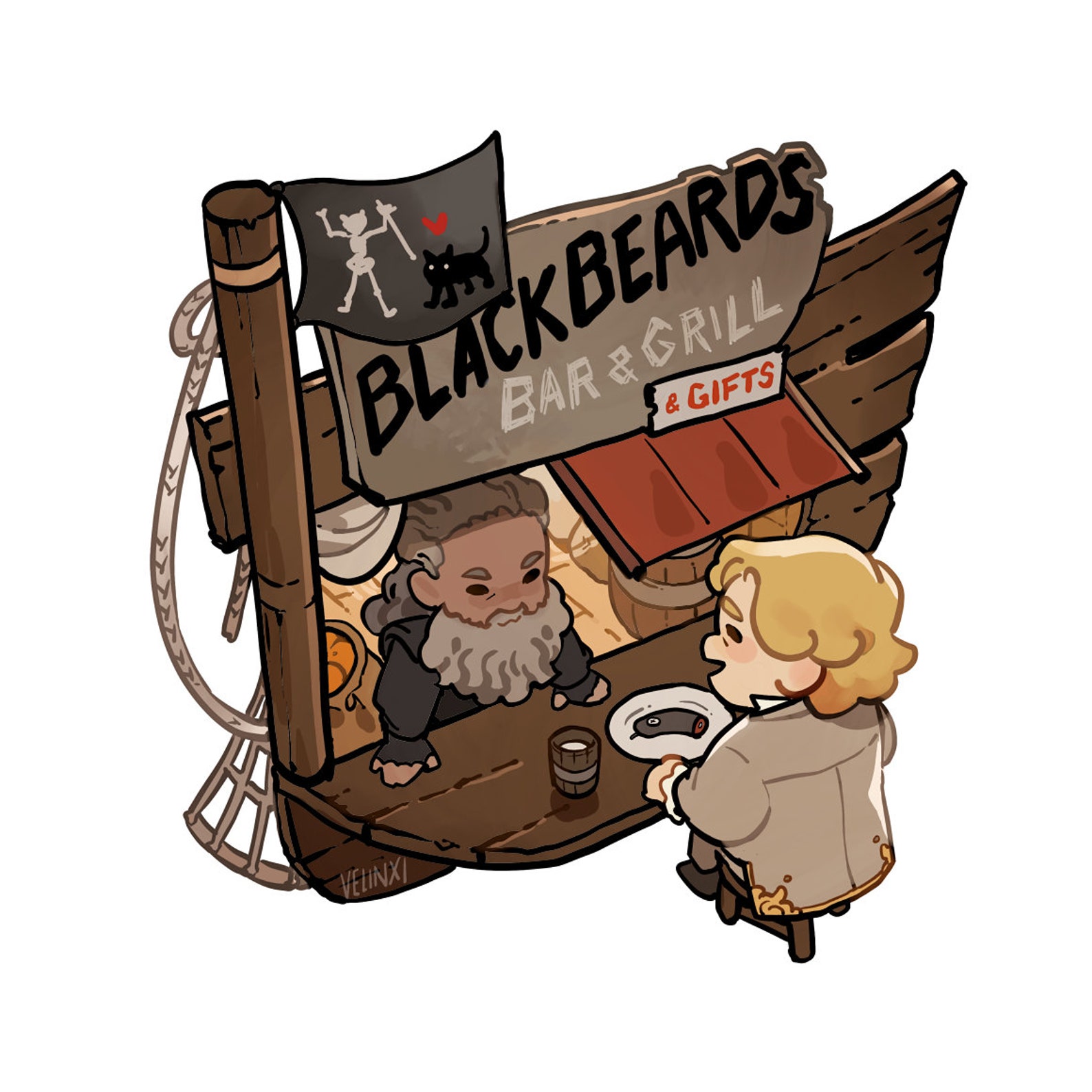 Our Flag Means Death - Blackbeard Bar & Grill Sticker - Etsy