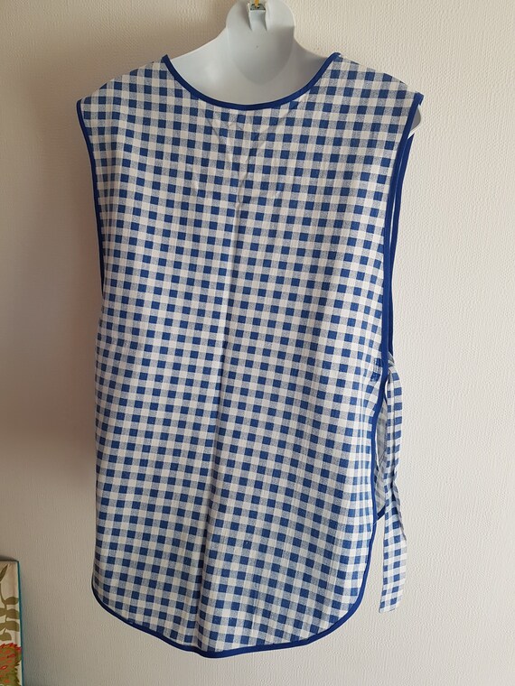 Aprons Vintage Blue & White Check Tabbard Apron Cleaning Supplies Home ...