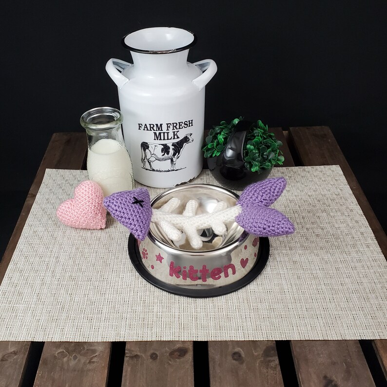 Kitten Play Fish Bones Toy Amigurumi | Etsy