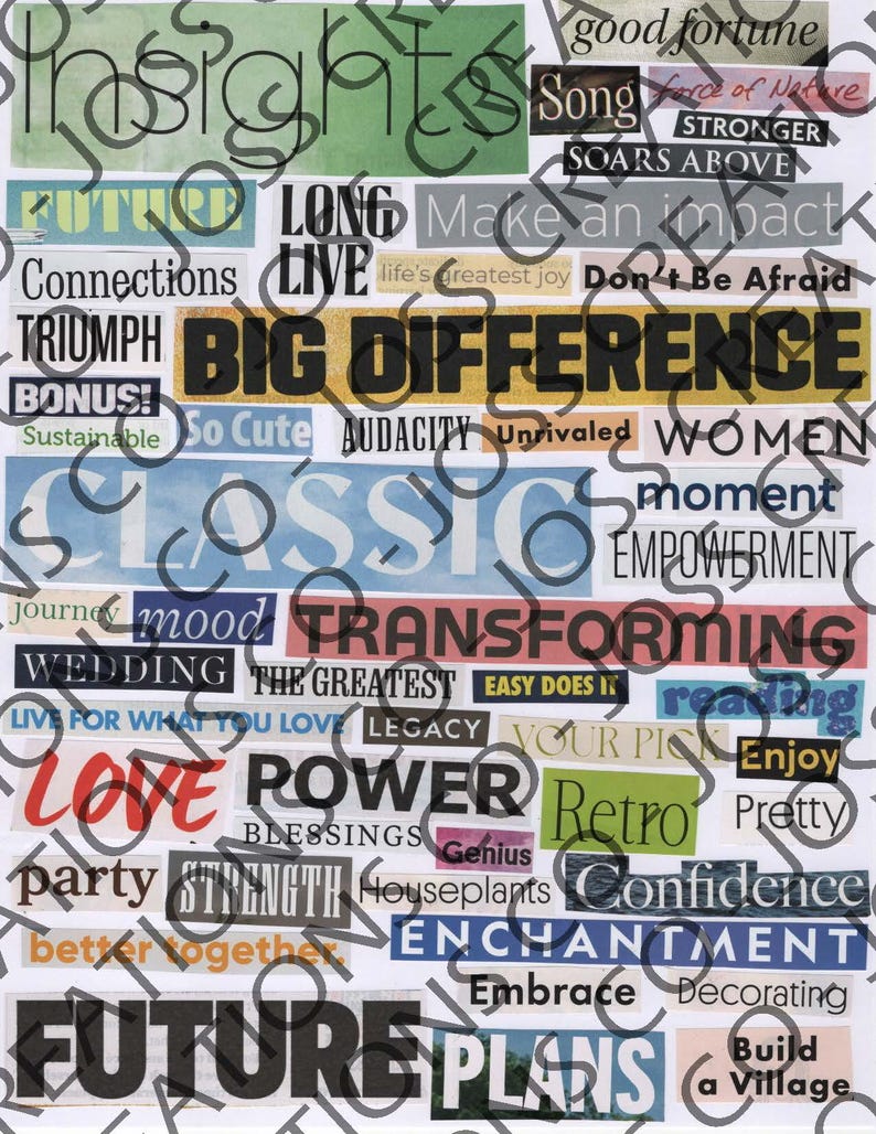 Positive Affirmations Magazine Cut Outs- for Vision Board, Collage ...
