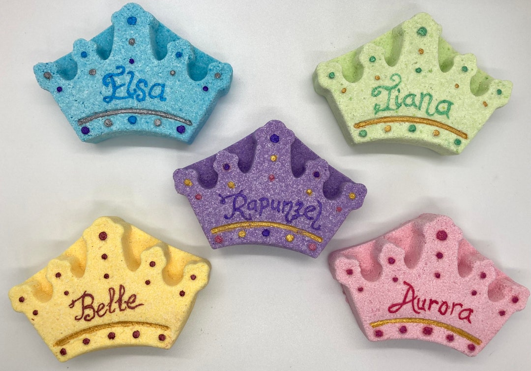 Personalized Bath Bombs Princess Crowns Rapunzel Tiana - Etsy