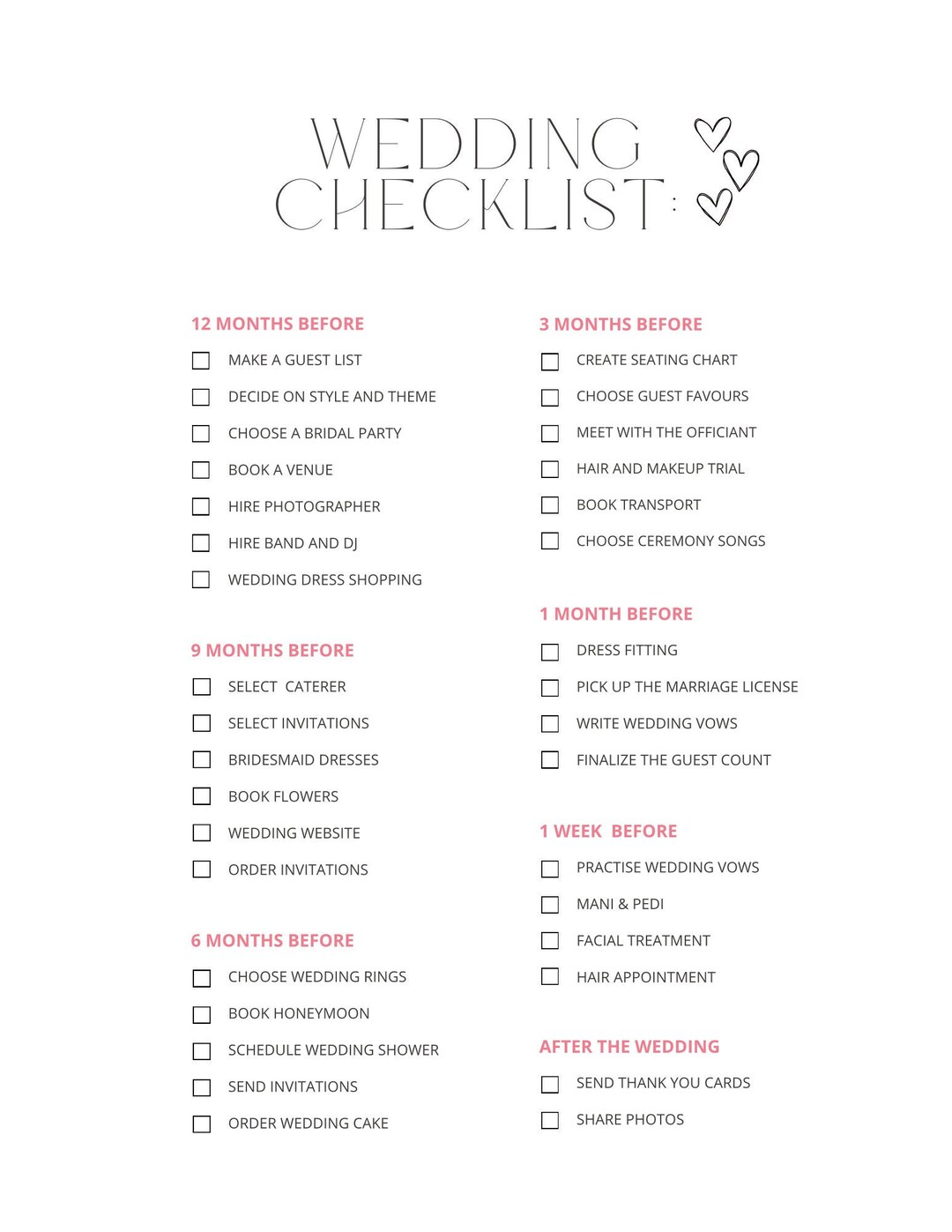 Wedding Checklist Digital File - Etsy