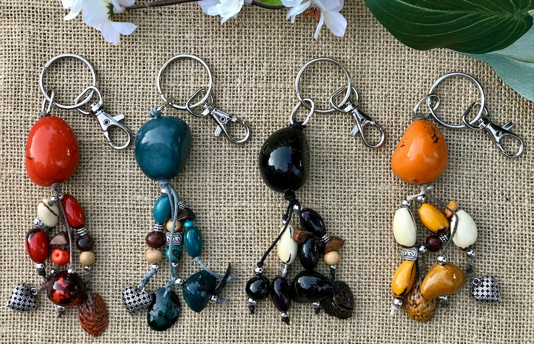 Keychain Eco-friendly, Tagua Nut Keychain, Tagua Seed Keychain, Bag ...