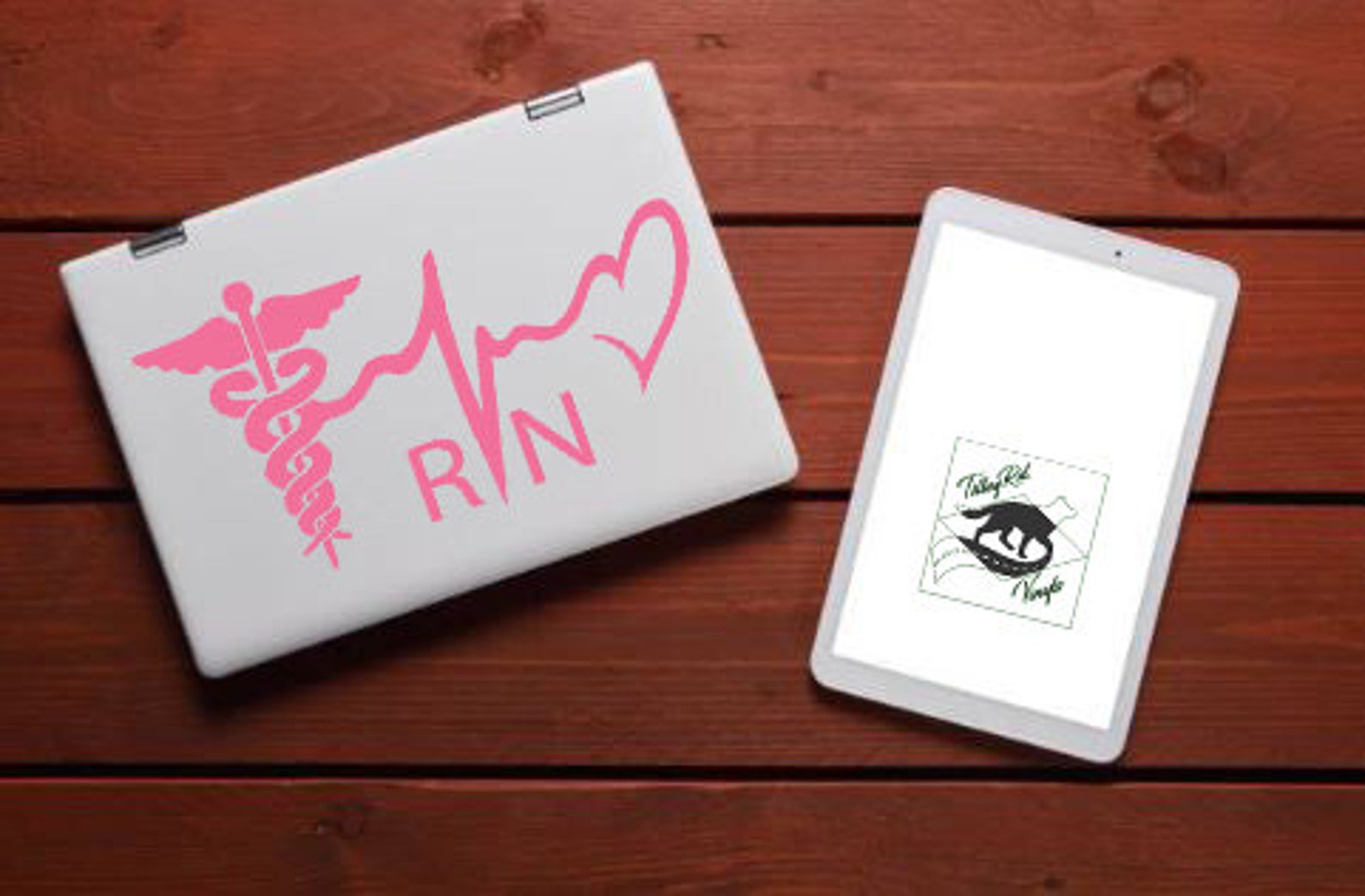 Nursing RN Caduceus Vinyl Decal With Custom Text Option Yeti | Etsy