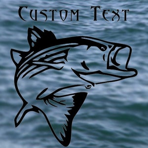 Jumping Fish Vinyl Decal W/ Custom Text Option | Yeti Decal | Car Decal ...