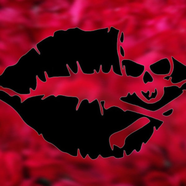 Lips Kiss of Death Decal - Etsy