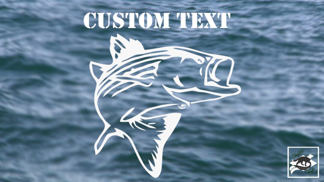 Jumping Fish Vinyl Decal W/ Custom Text Option | Yeti Decal | Car Decal ...