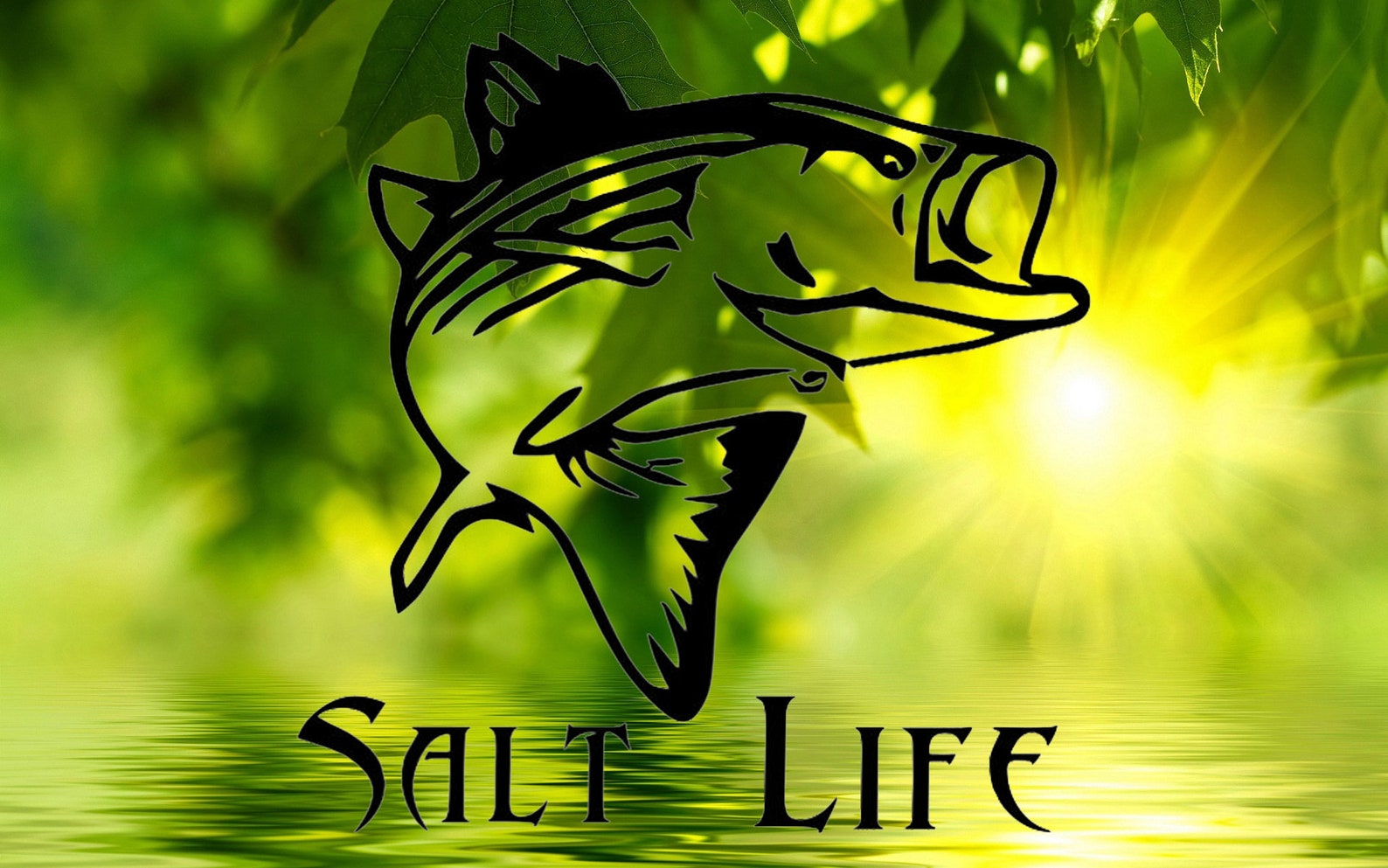 Jumping Fish Vinyl Decal W/ Custom Text Option Yeti Decal - Etsy