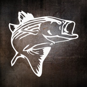 Jumping Fish Vinyl Decal W/ Custom Text Option | Yeti Decal | Car Decal ...