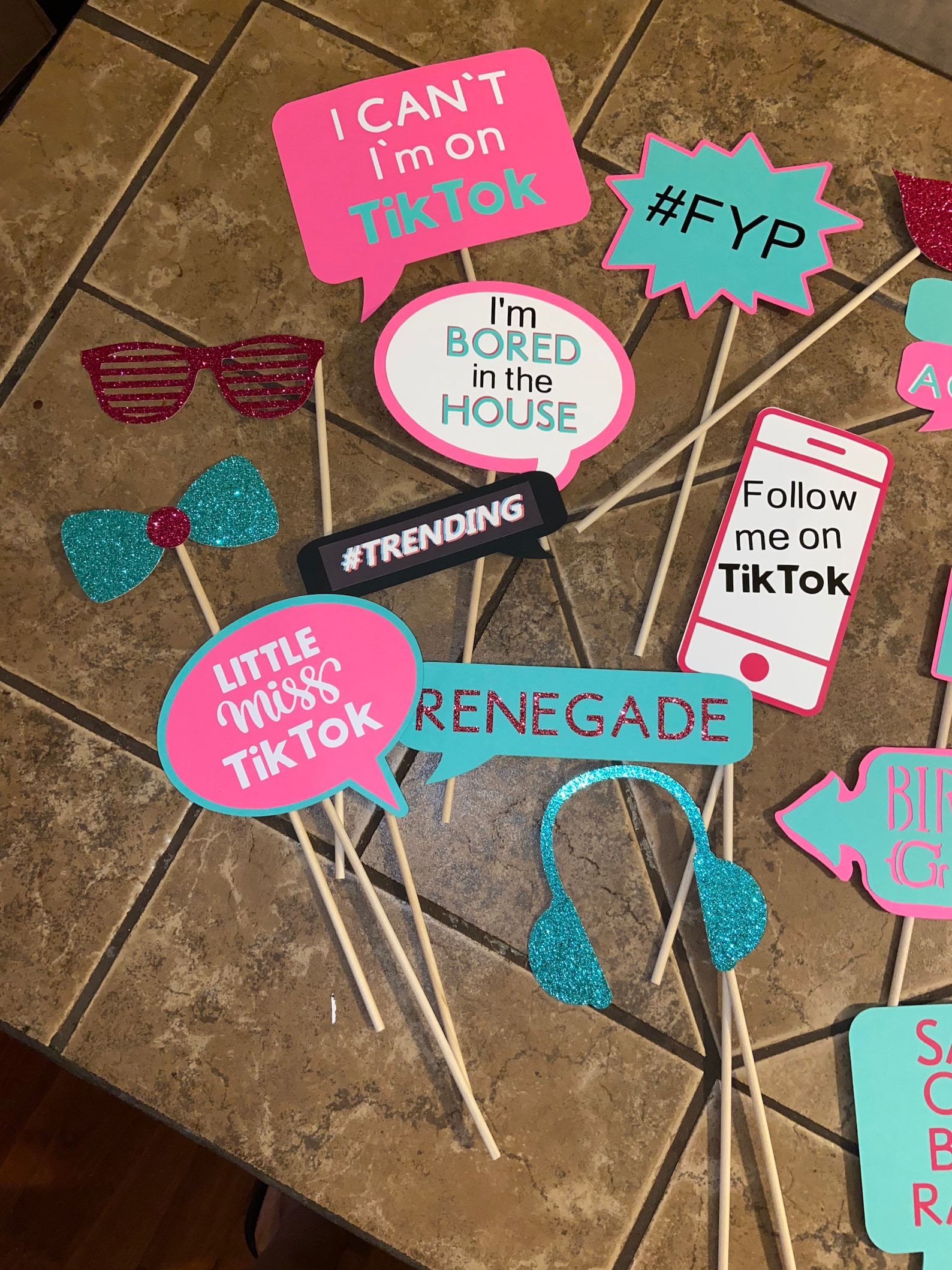Tik Tok Photo Props/photo Props/tik Tok Party/party Props - Etsy