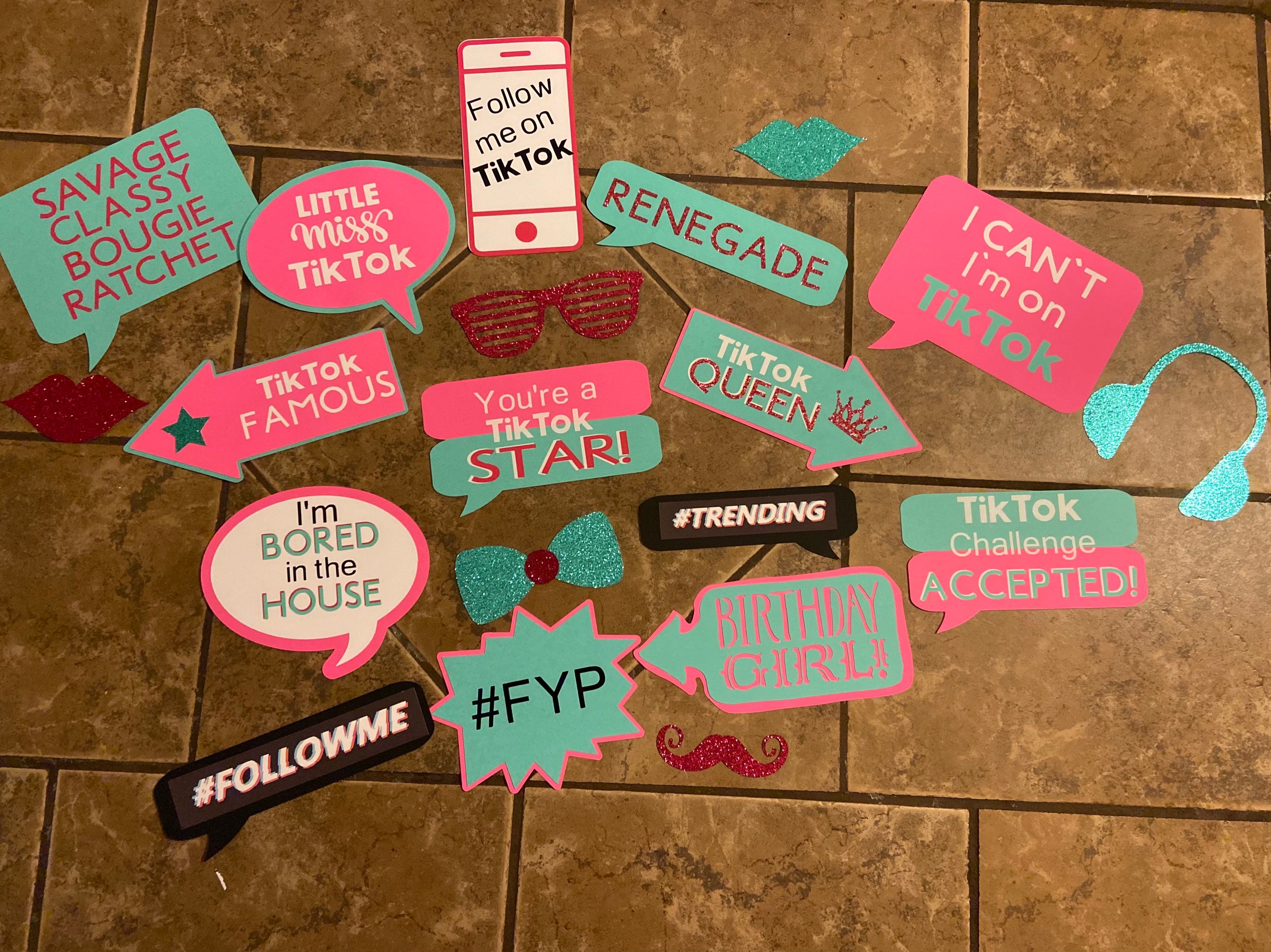 Tik Tok Photo Props/photo Props/tik Tok Party/party Props - Etsy