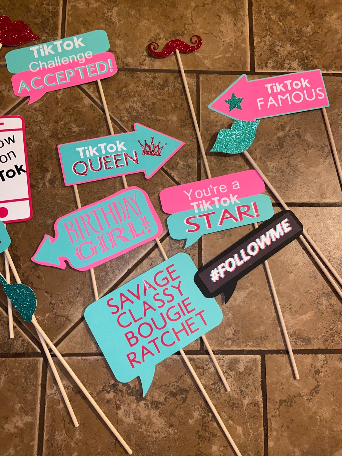 Tik Tok Photo Props/photo Props/tik Tok Party/party Props - Etsy