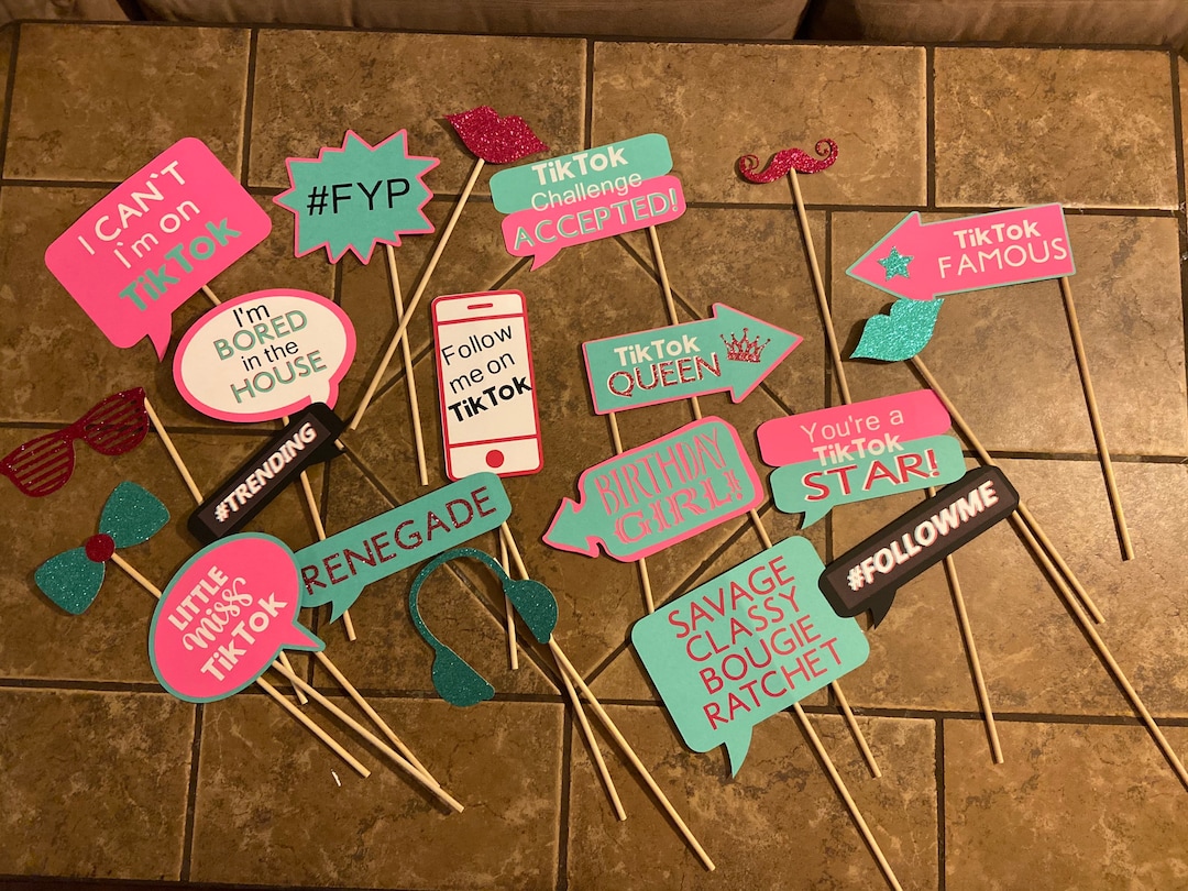 Tik Tok Photo Props/photo Props/tik Tok Party/party Props - Etsy