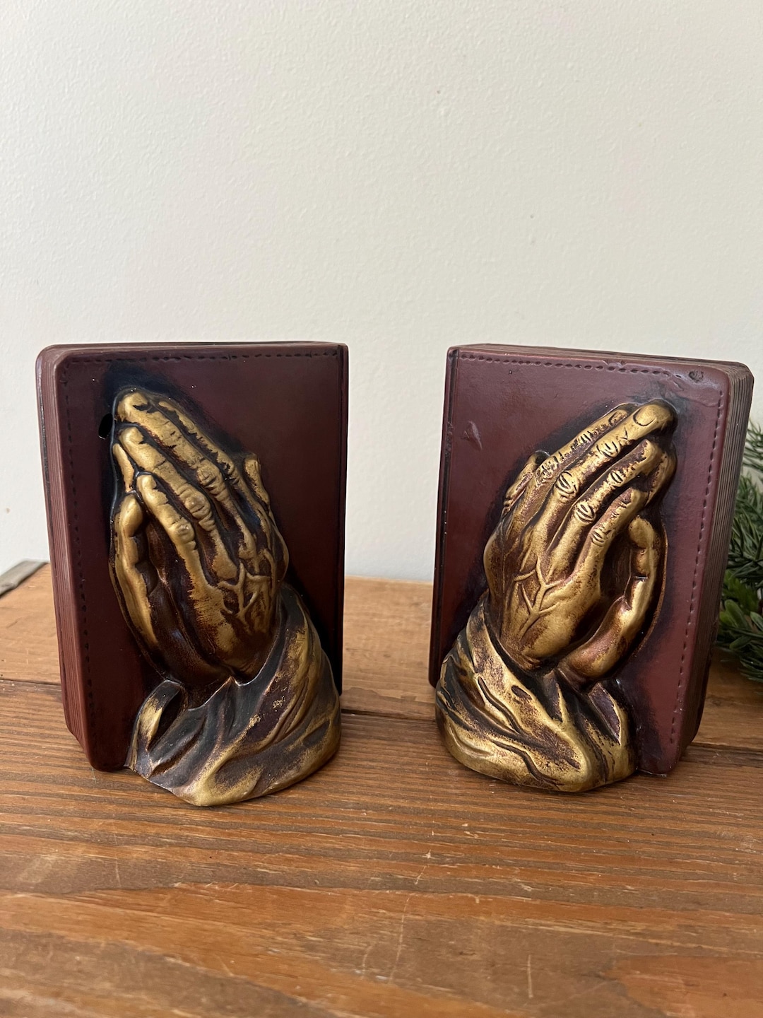 Vintage Bookends, Praying Hands Bookends, Vintage Bible Bookends - Etsy